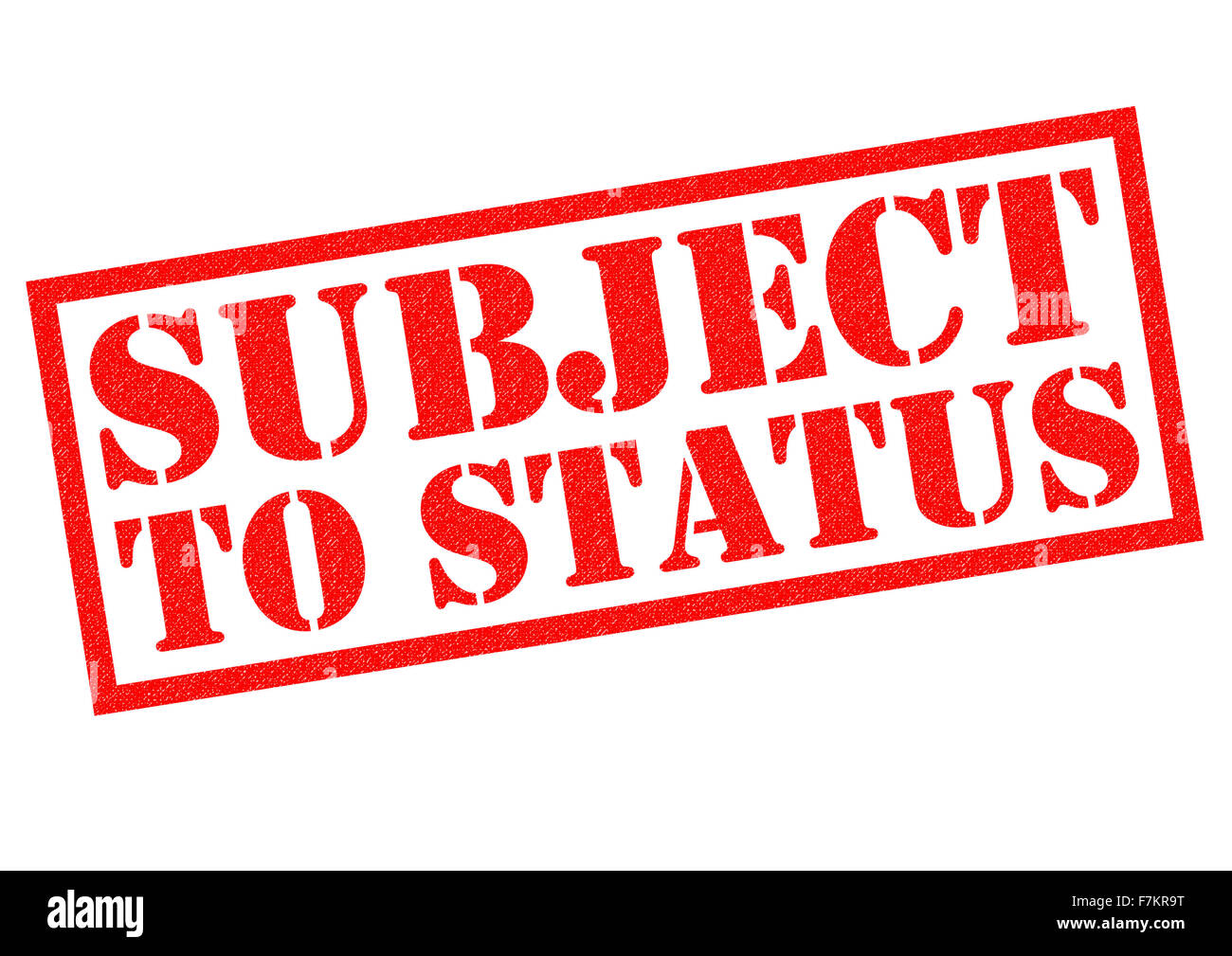 SUBJECT TO STATUS red Rubber Stamp over a white background Stock Photo ...
