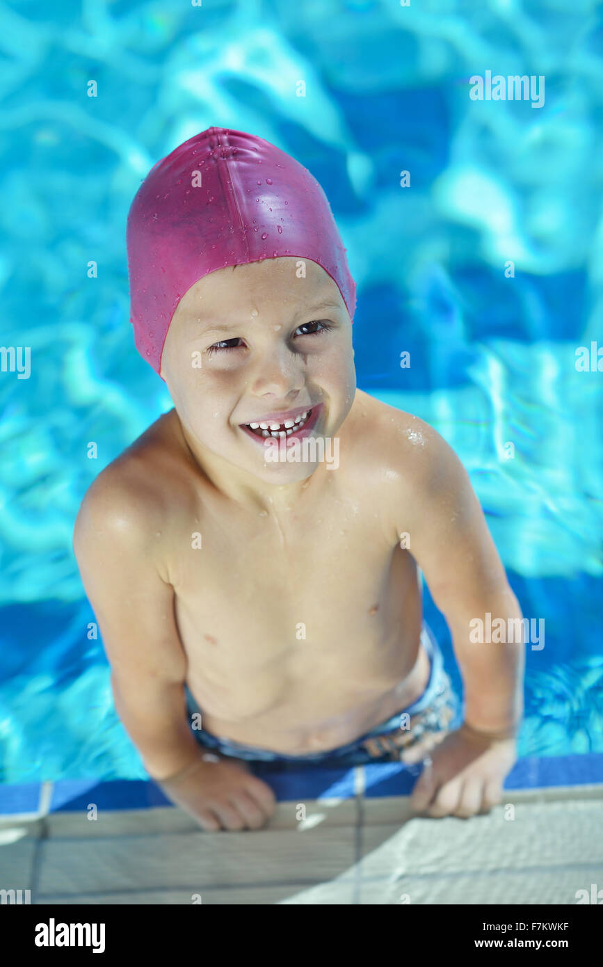 happy chid have fun on swimming pool Stock Photo - Alamy