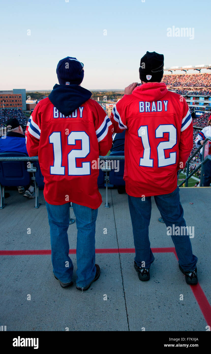 Two New England Patriots NFL Football fans at Gillette Stadium, the ...