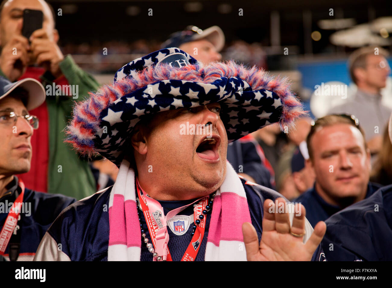 New England Patriots NFL Football fans at Gillette Stadium, the home of ...