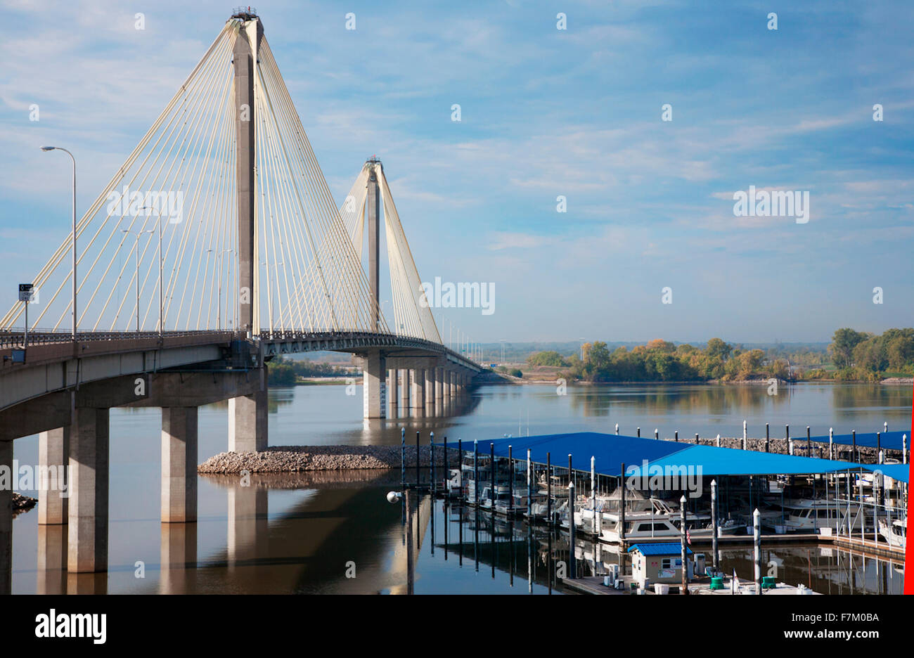 The Clark Bridge, also known as Cook Bridge, at Alton, Illinois, a ...