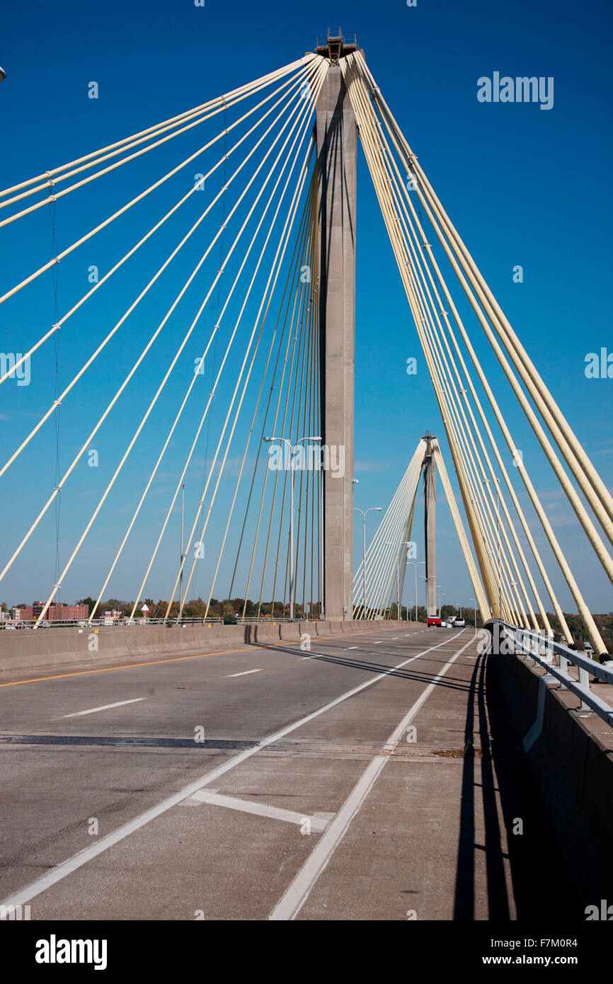 The Clark Bridge, also known as Cook Bridge, at Alton, Illinois, a ...