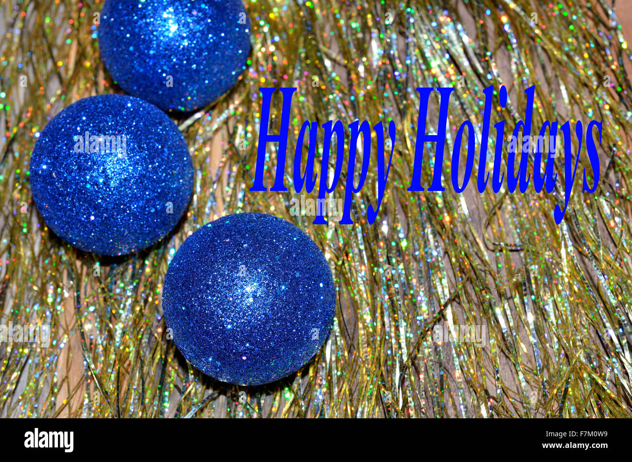 Merry Christmas and Happy Holidays with glitter and sparkle. Gold ...