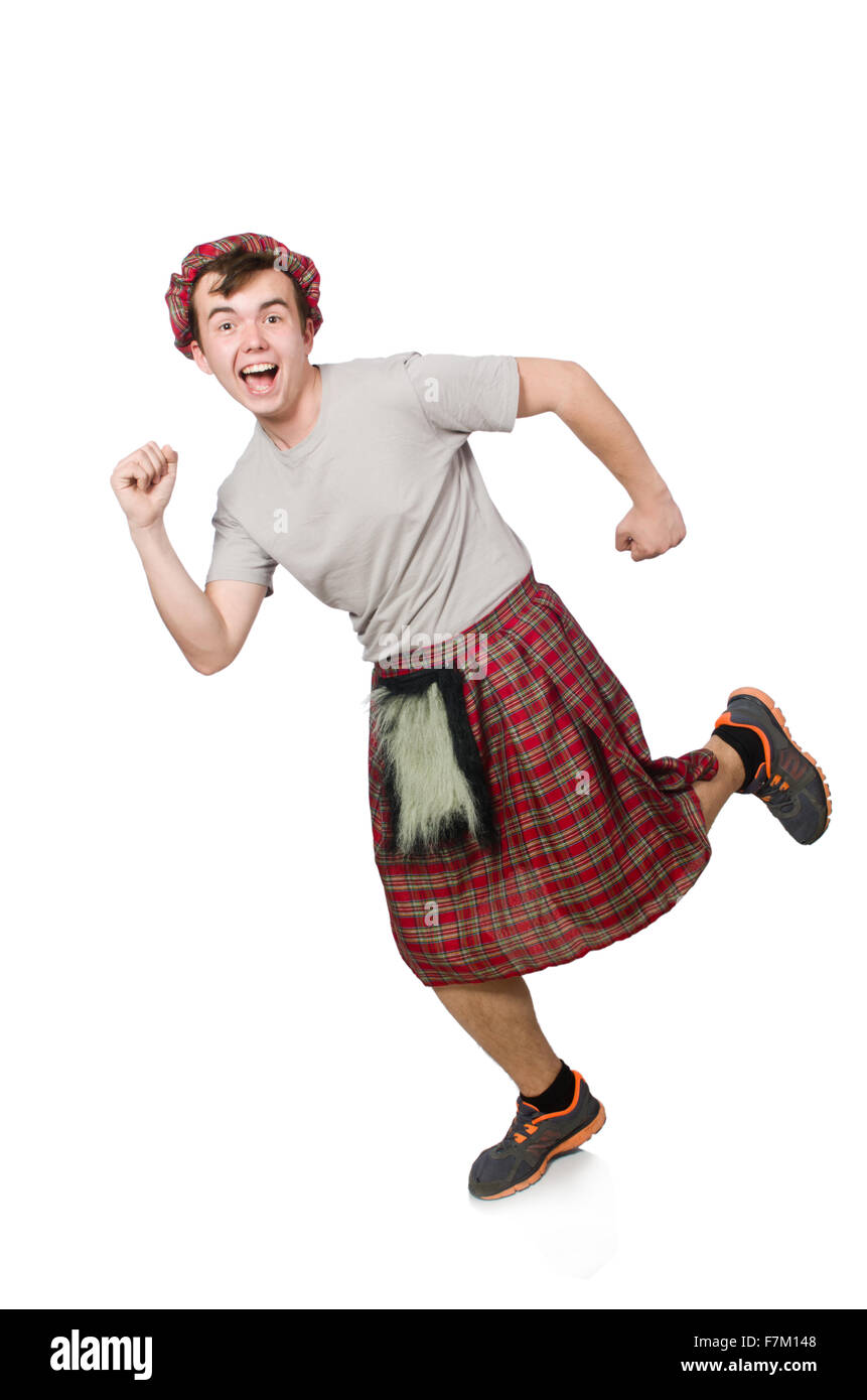 Funny scotsman isolated on white Stock Photo - Alamy