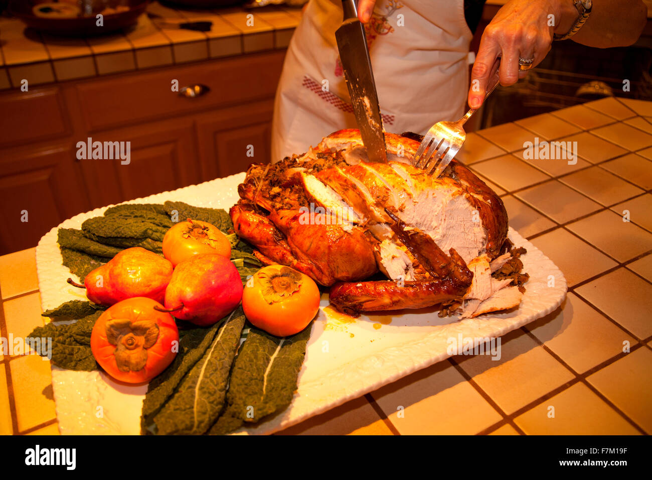 Cutting of turkey for Thanksgiving, Ojai, CA Stock Photo - Alamy