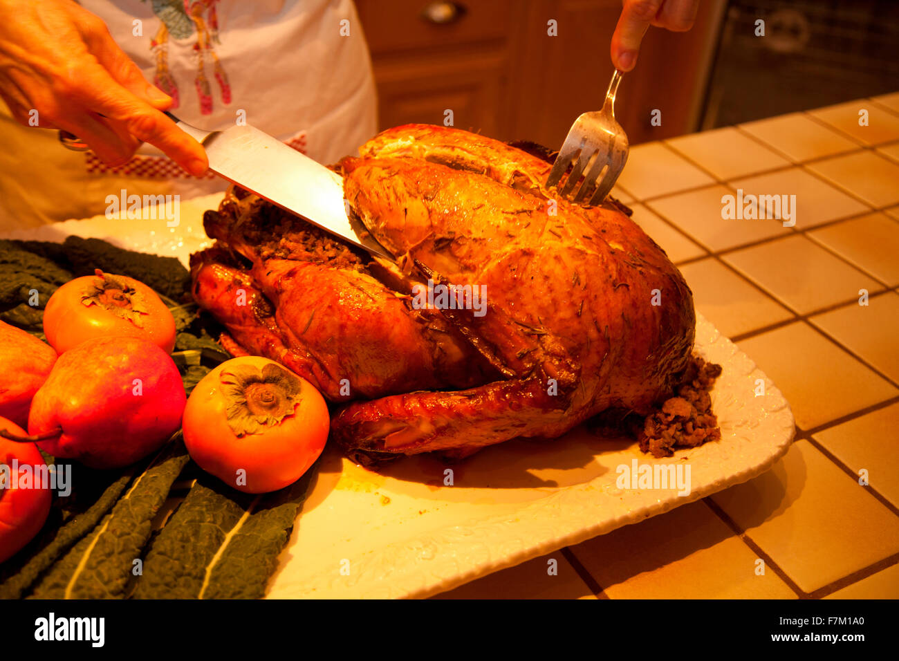 Cutting of turkey for Thanksgiving, Ojai, CA Stock Photo - Alamy