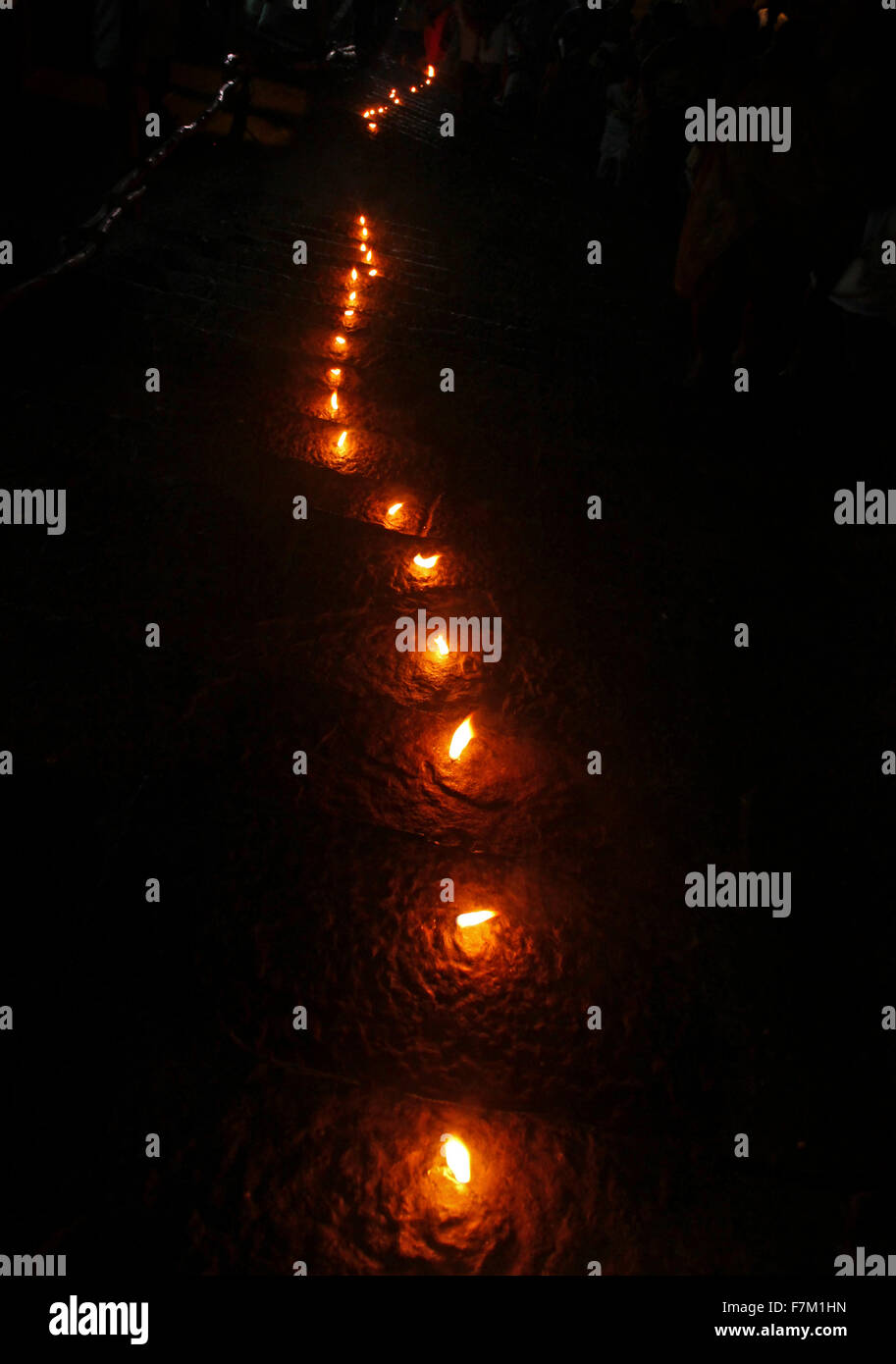 Hindu temple lamps Stock Photo - Alamy