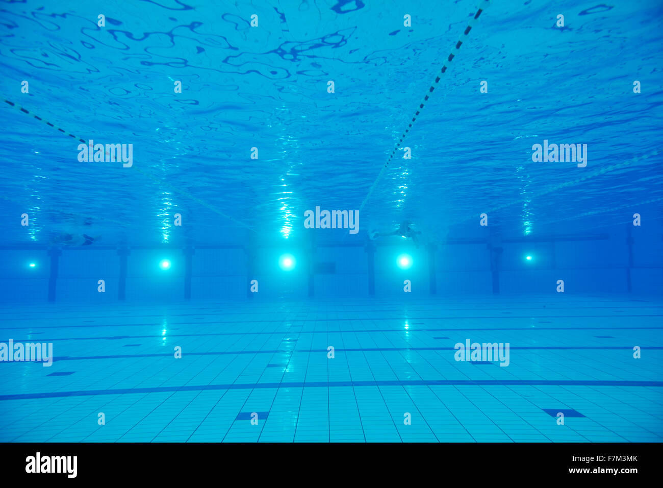 sport swimming pool underwater with blue color and swimmers Stock Photo ...