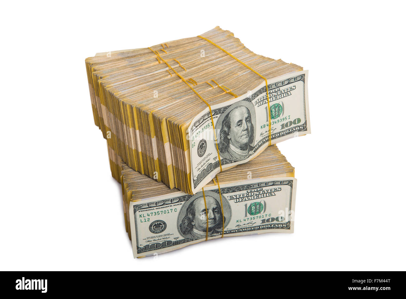 American dollar stack isolated on the white Stock Photo - Alamy