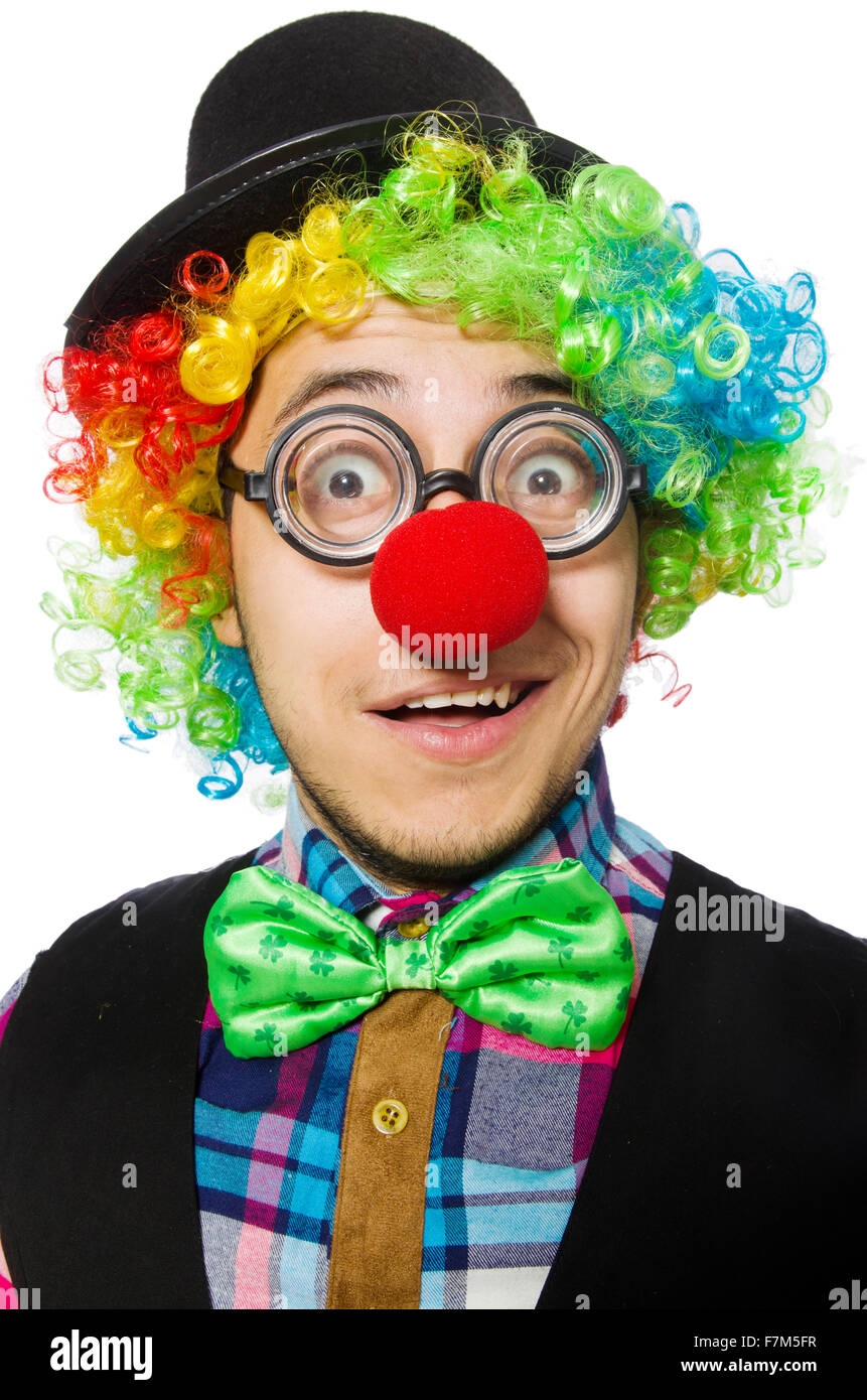 Clown isolated on the white background Stock Photo - Alamy