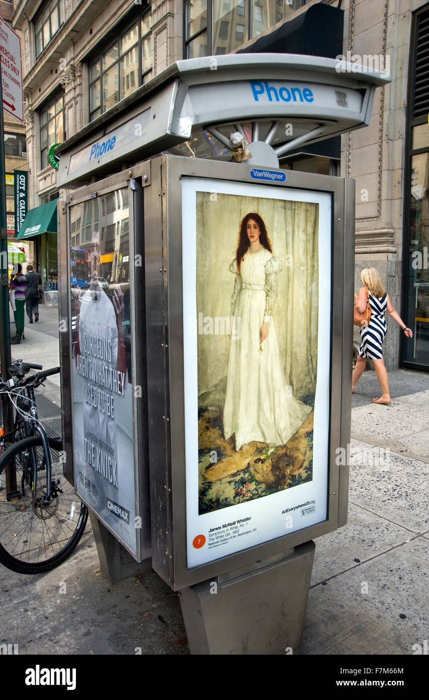 James McNeil Whistler painting reproduced on advertising kiosk phone ...