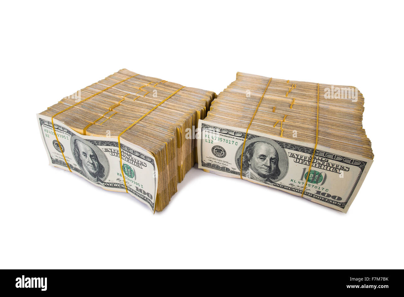 American dollar stack isolated on the white Stock Photo - Alamy