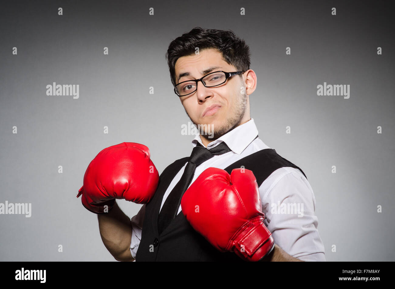 Funny boxer businessman in sport concept Stock Photo - Alamy