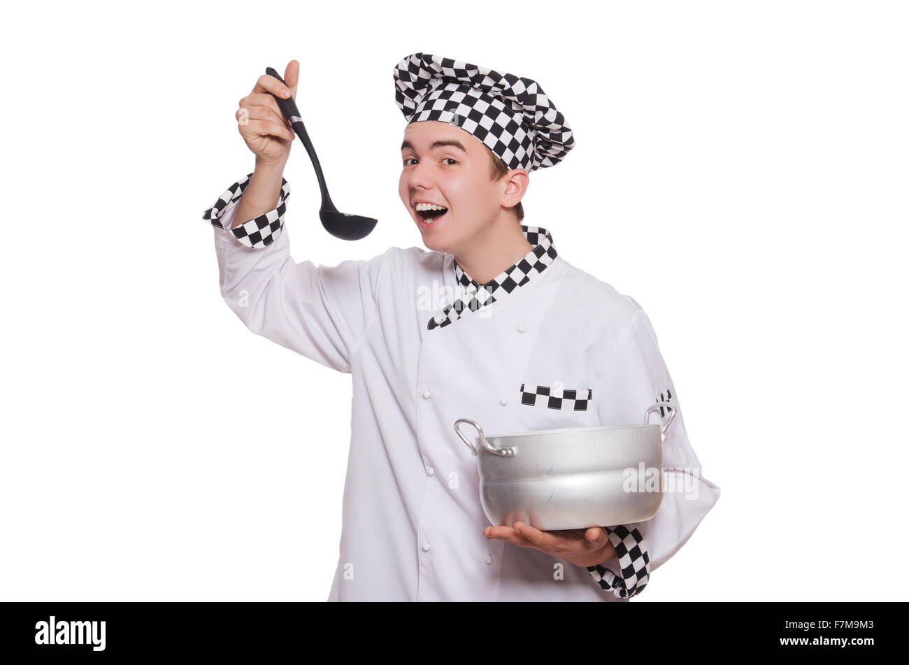 Funny male cook isolated on white Stock Photo - Alamy
