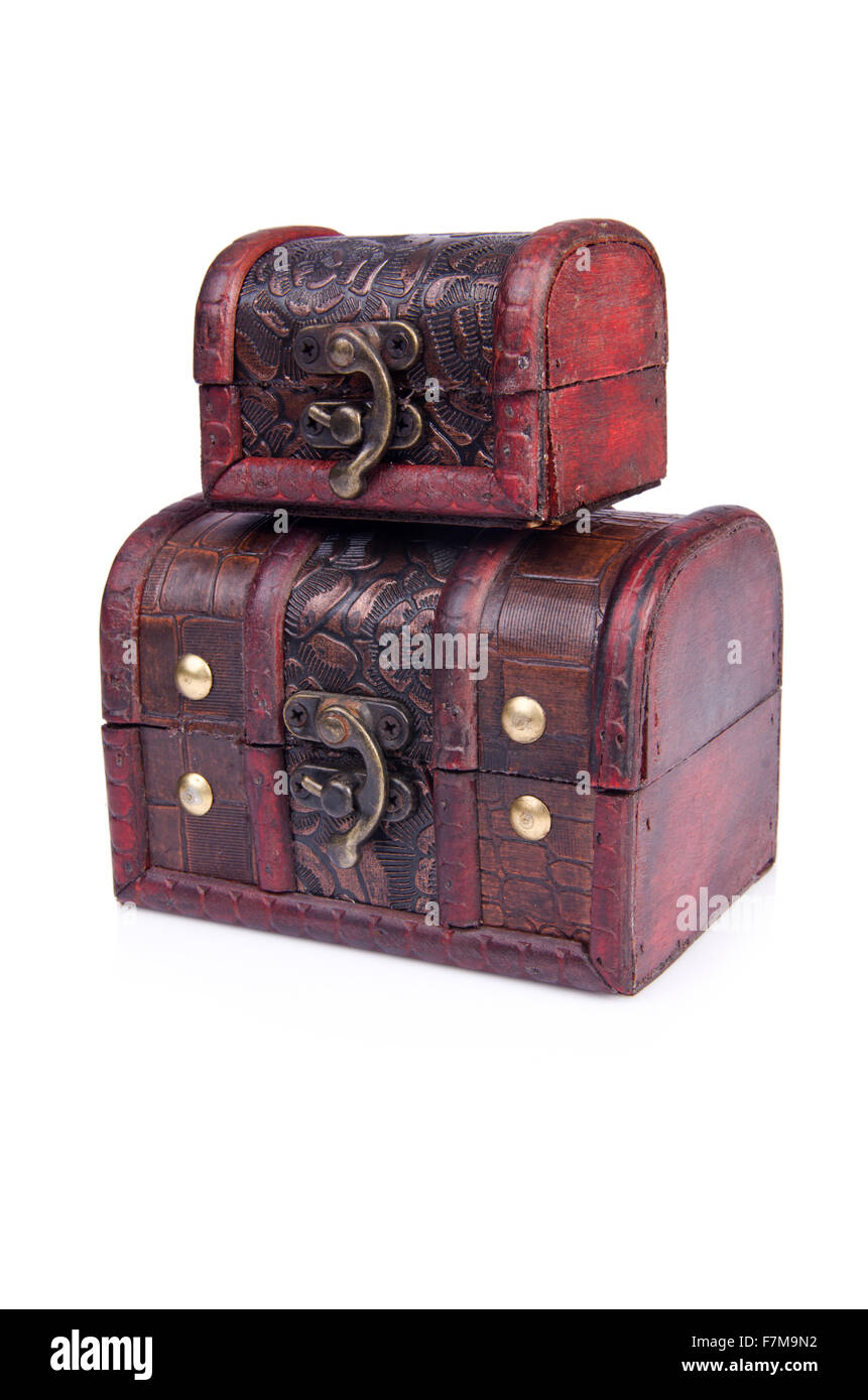 Two chests isolated on the white Stock Photo - Alamy