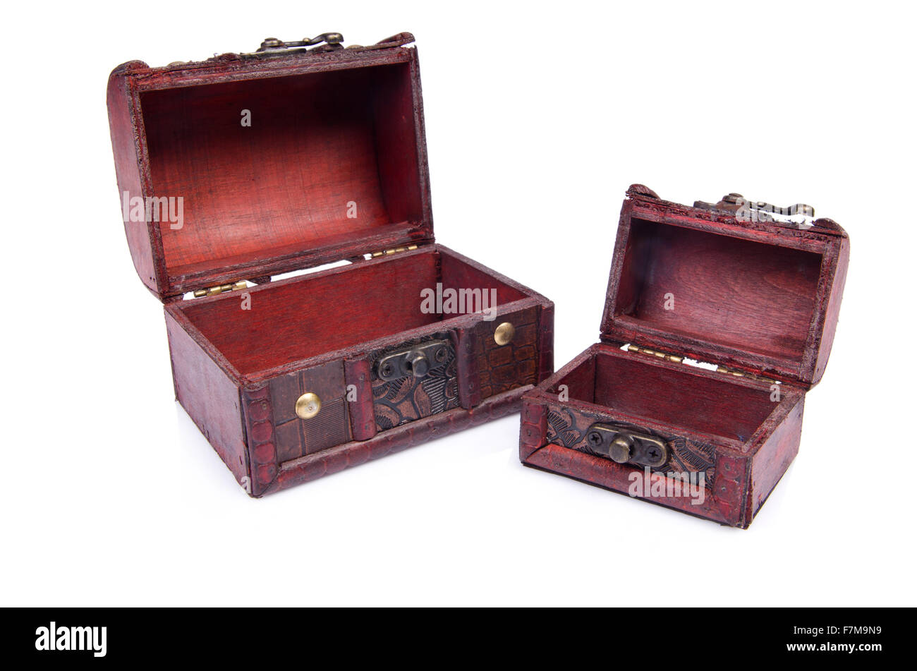 Two chests isolated on the white Stock Photo - Alamy