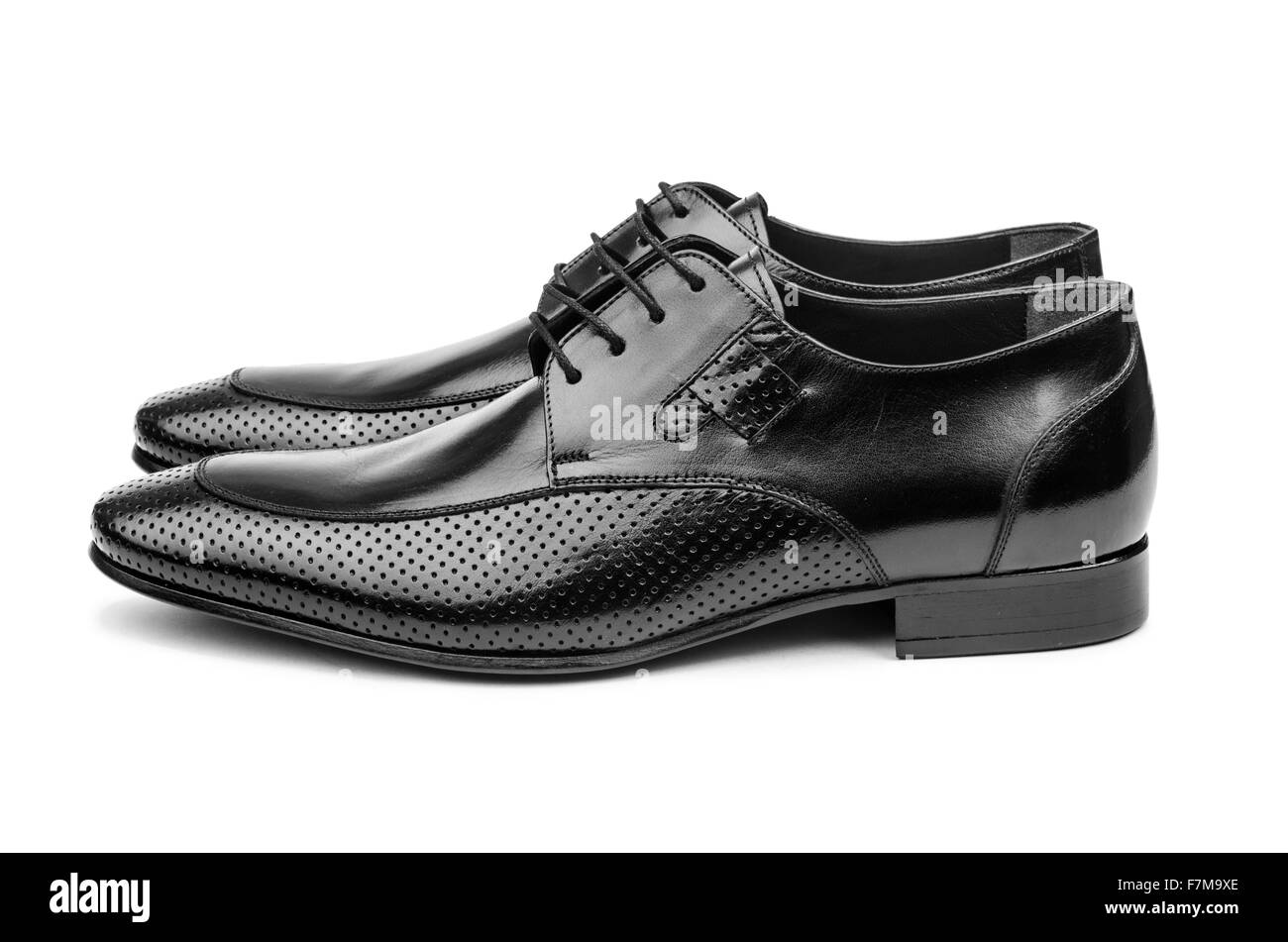 Pair of male shoes isolated on the white Stock Photo - Alamy