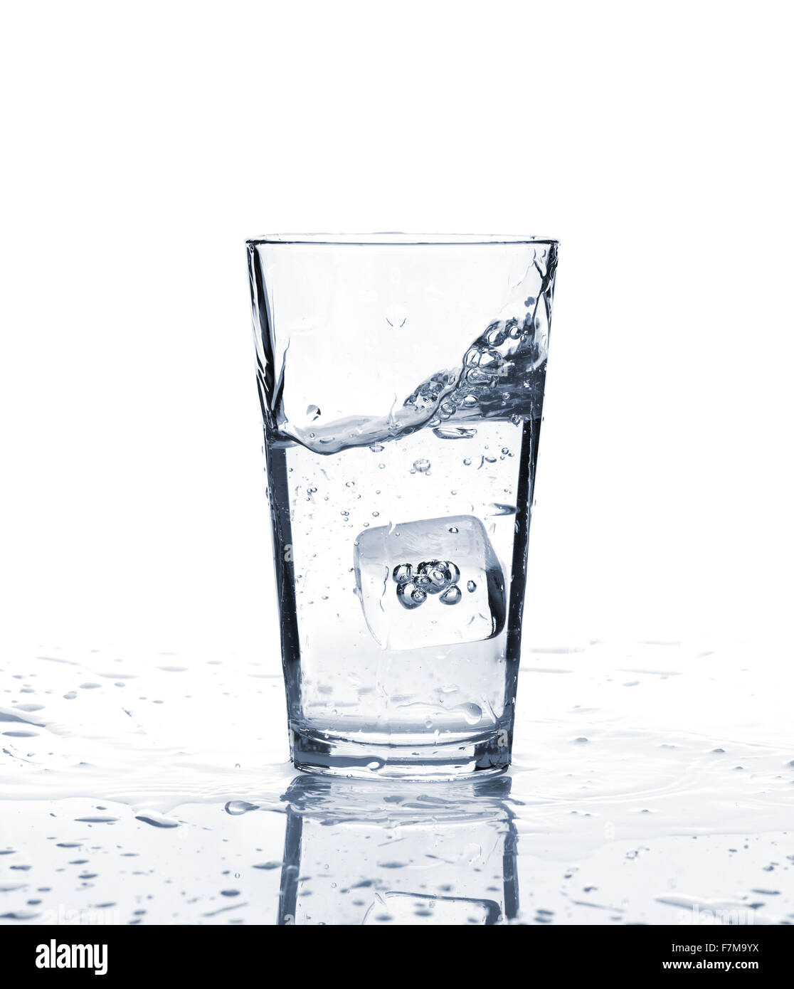 Glass of water with ice. Isolated on white background Stock Photo - Alamy