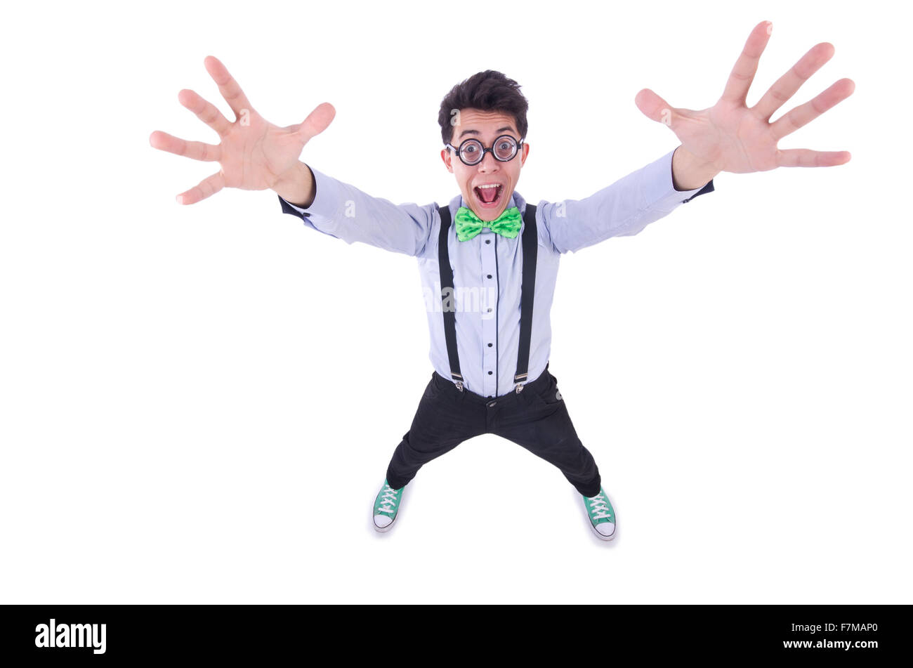 Funny guy isolated on the white background Stock Photo - Alamy