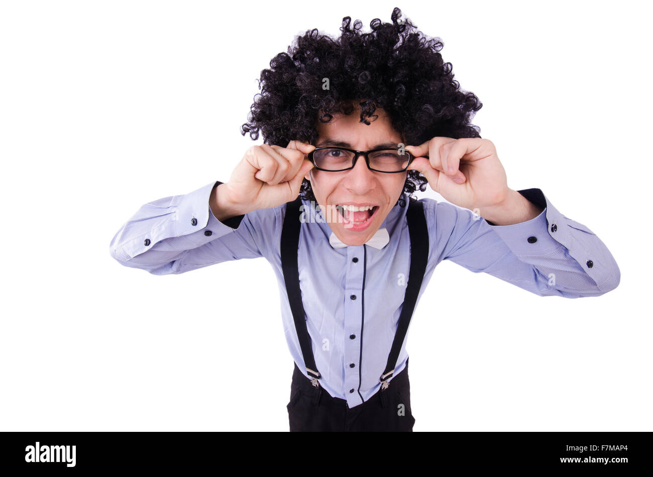 Funny guy isolated on the white background Stock Photo - Alamy