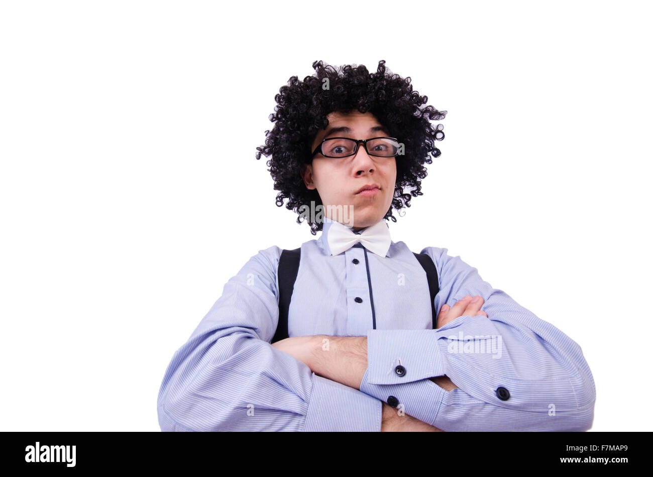 Funny guy isolated on the white background Stock Photo - Alamy