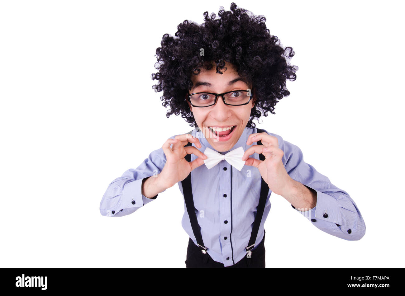 Funny guy isolated on the white background Stock Photo - Alamy
