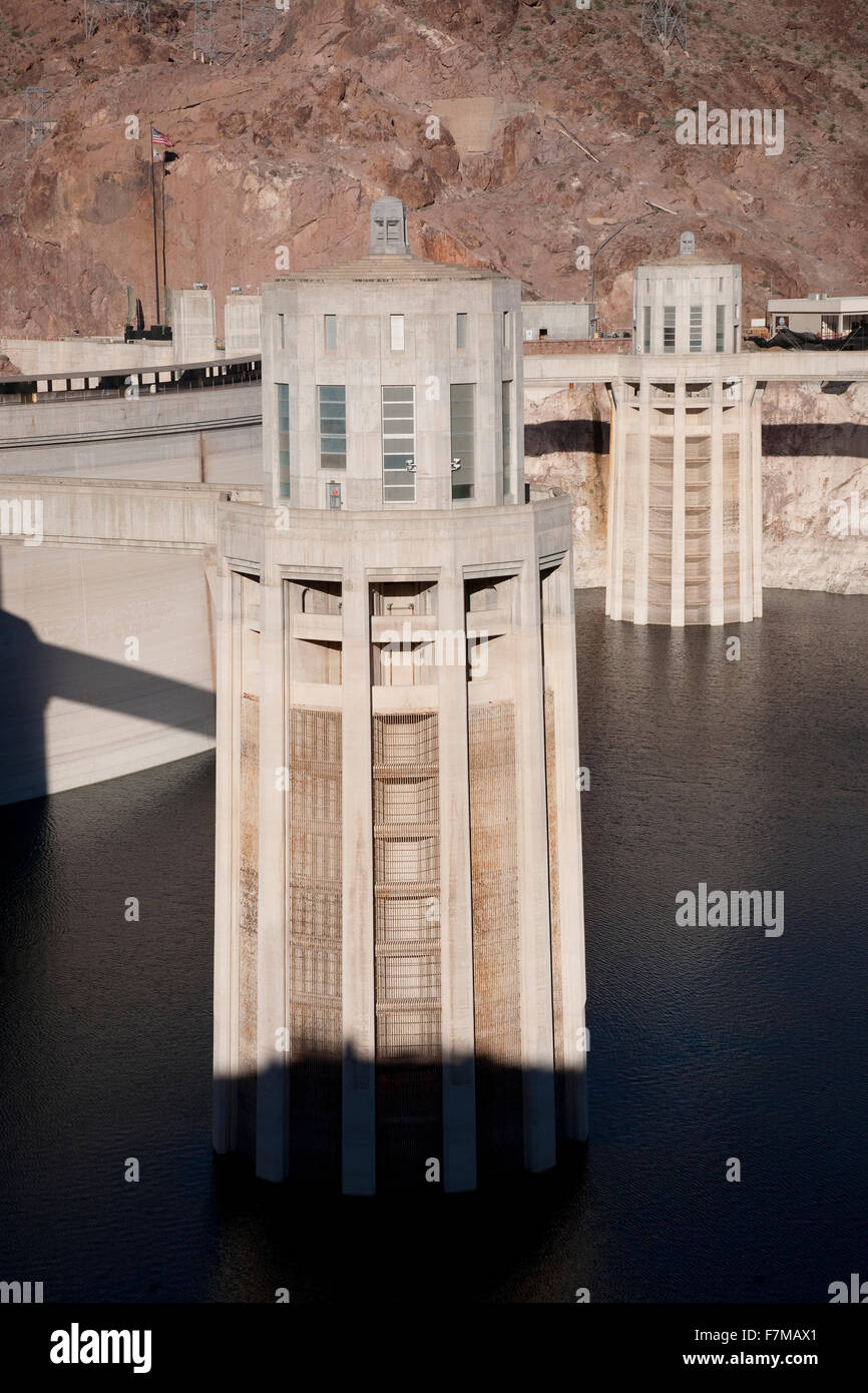 Boulder City, Hoover Dam (formerly Boulder dam) and Lake Mead is in the ...