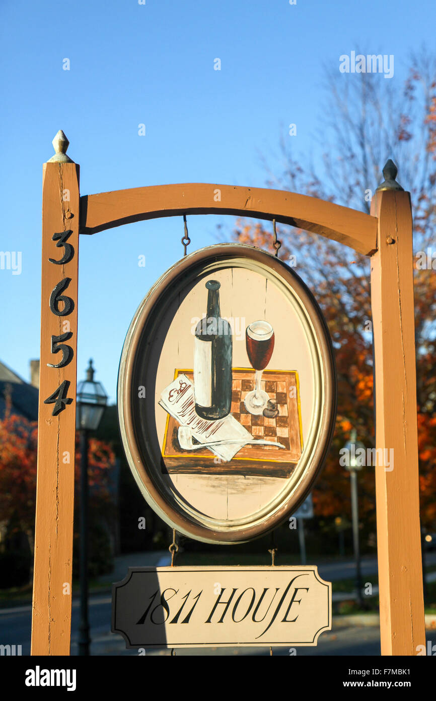 Sign for the 1811 House at the Equinox, Manchester, Vermont Stock Photo ...