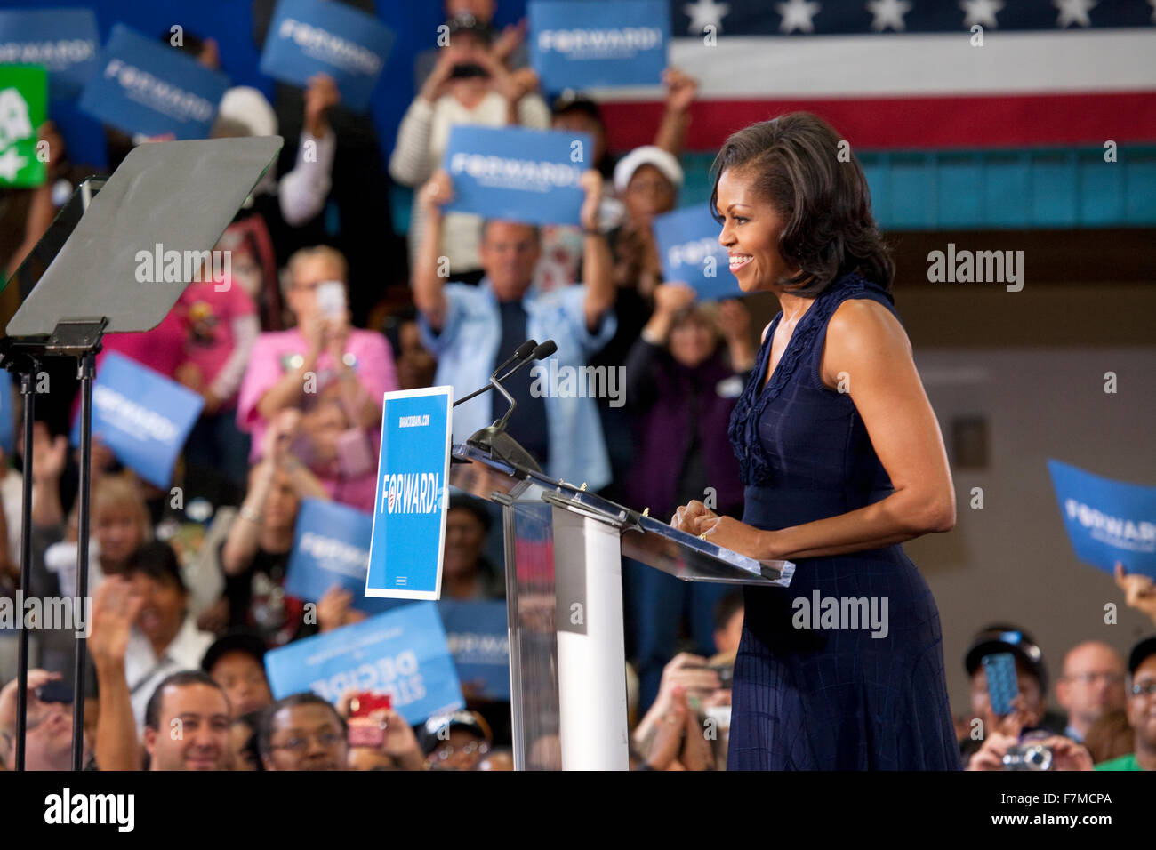 First Lady Michelle Obama speaks at an President Obama campaign rally ...