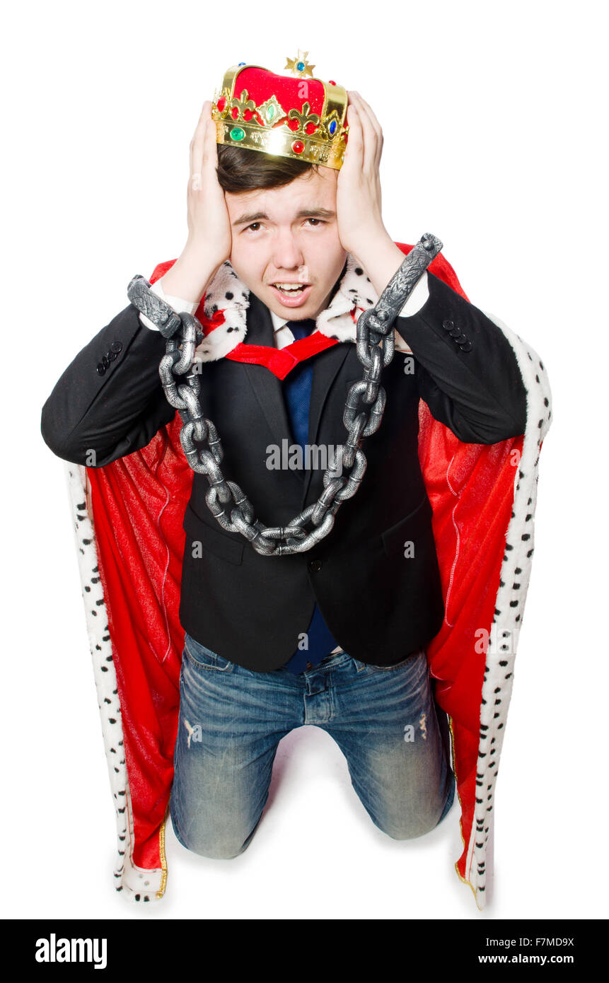 Concept of king businessman with crown Stock Photo - Alamy