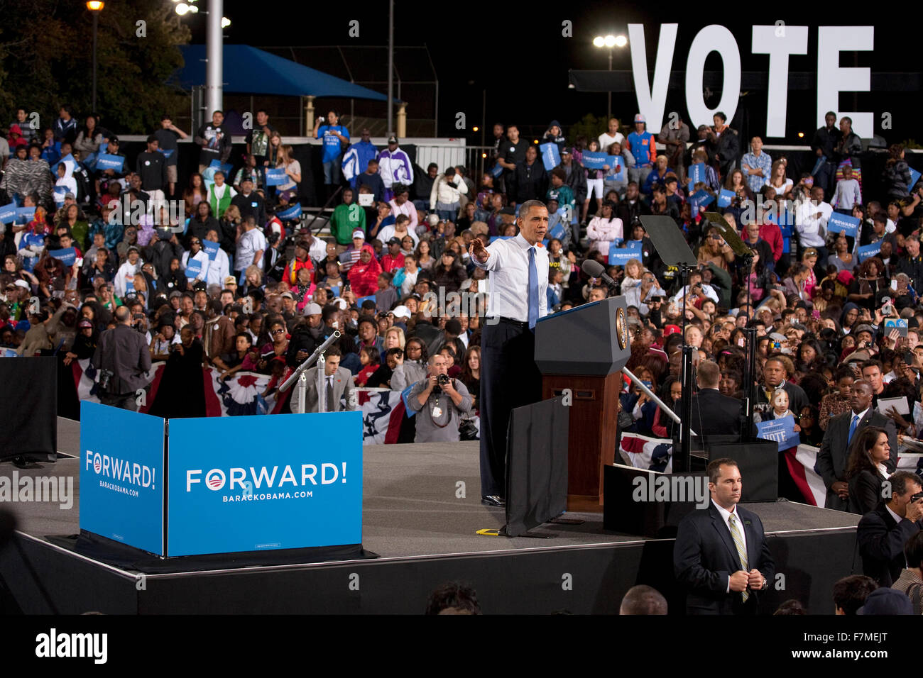 President Barack Obama at Presidential Campaign Rally, October 24, 2012 ...