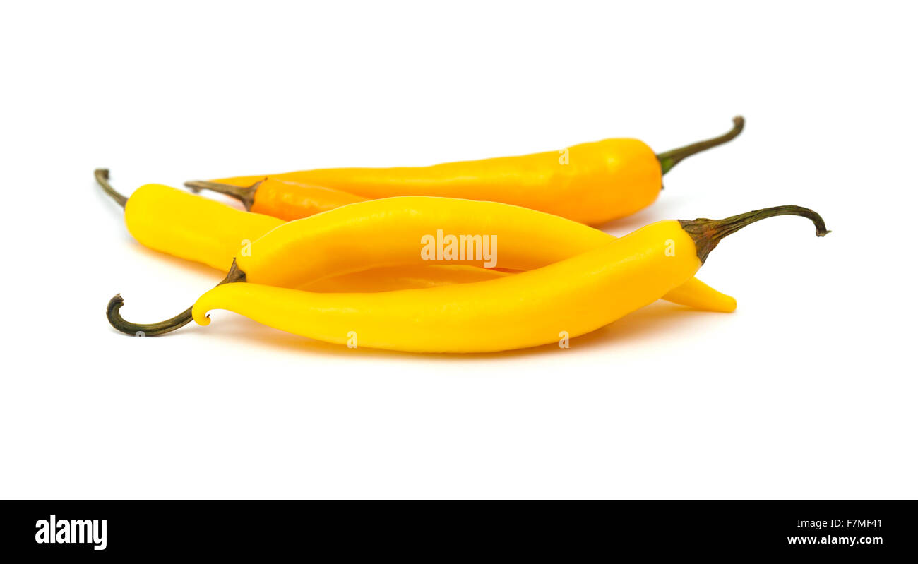 yellow chili pepper isolated on white background Stock Photo - Alamy