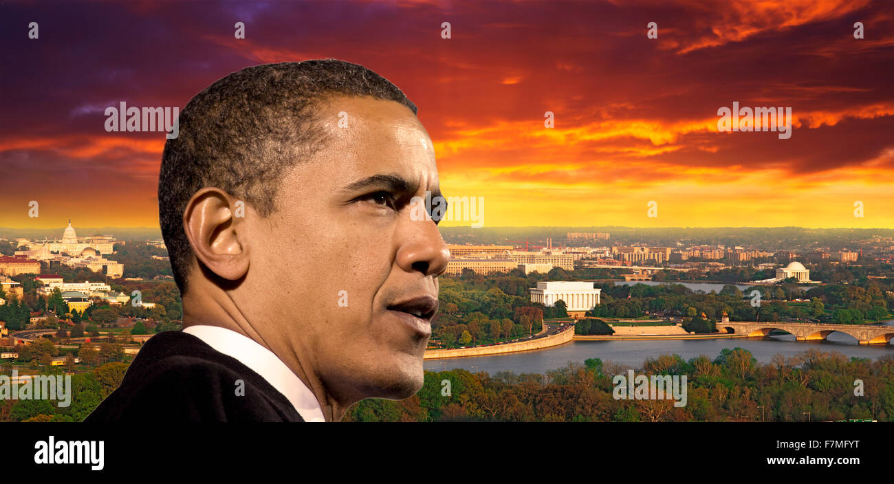 President Barack Obama composite portrait taken in October, 2008 during ...