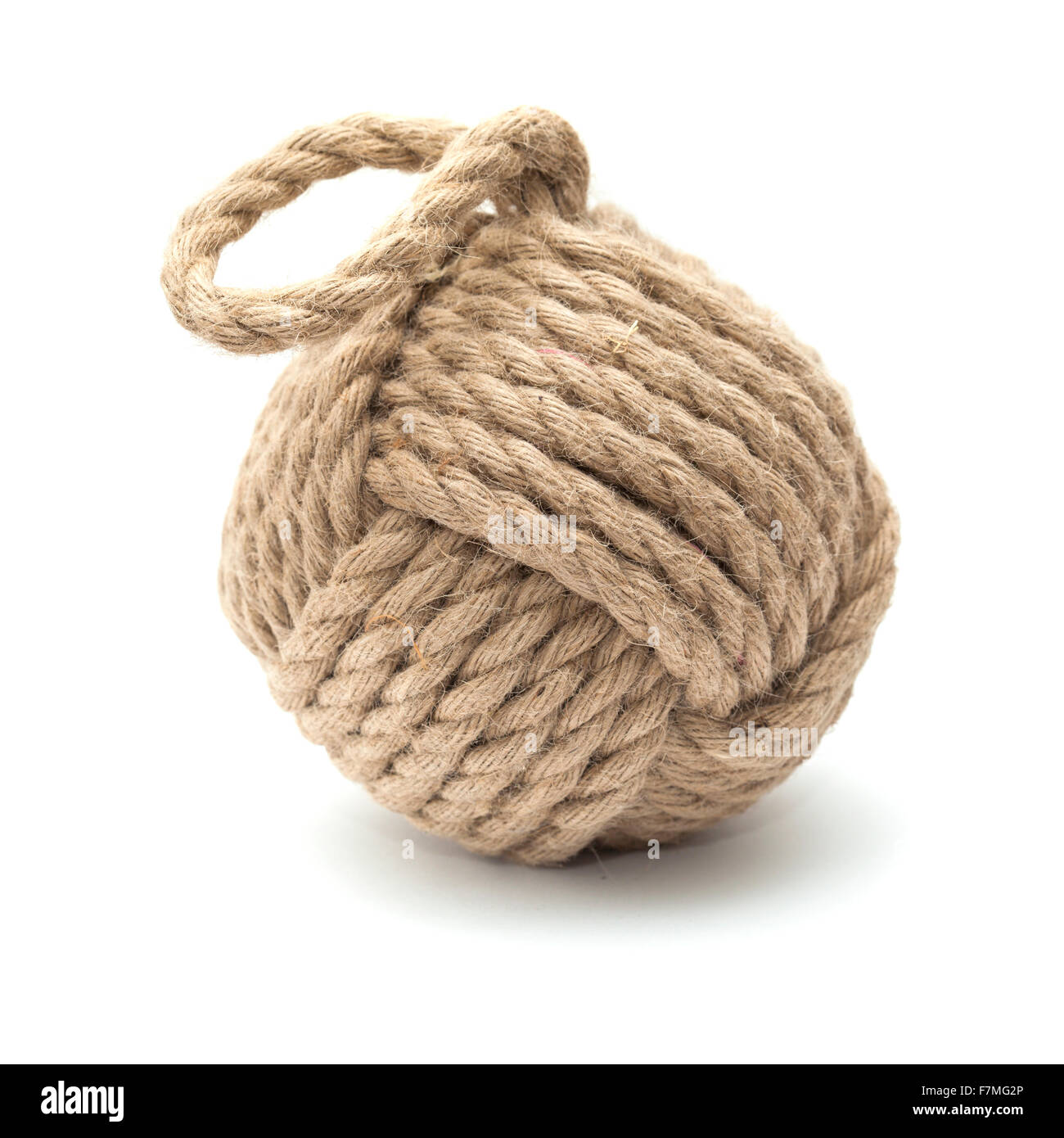 Monkey fist ornamental knot isolated on white background Stock Photo ...