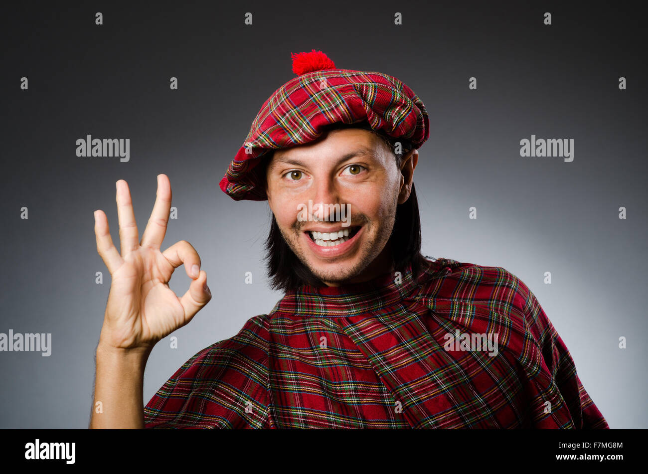 Funny scotsman in traditional clothing Stock Photo - Alamy