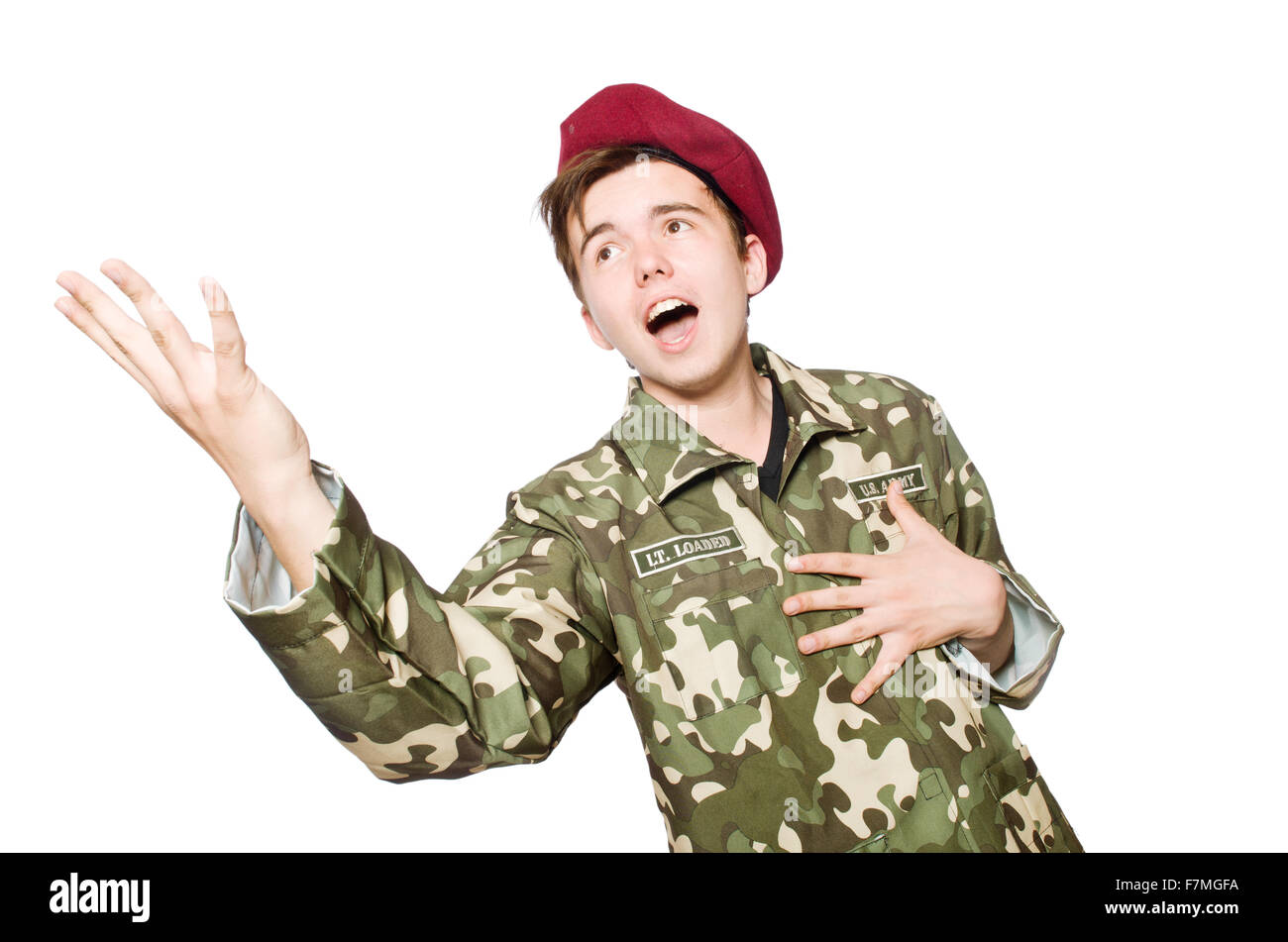 Funny soldier in military concept Stock Photo - Alamy