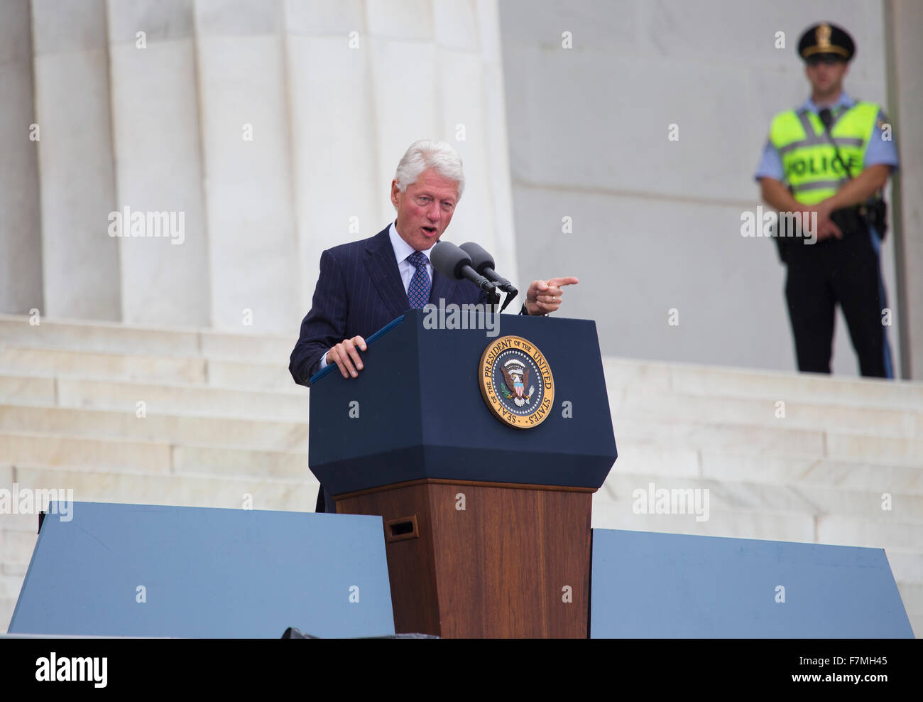Former US president Bill Clinton speaks during the Let Freedom Ring ...