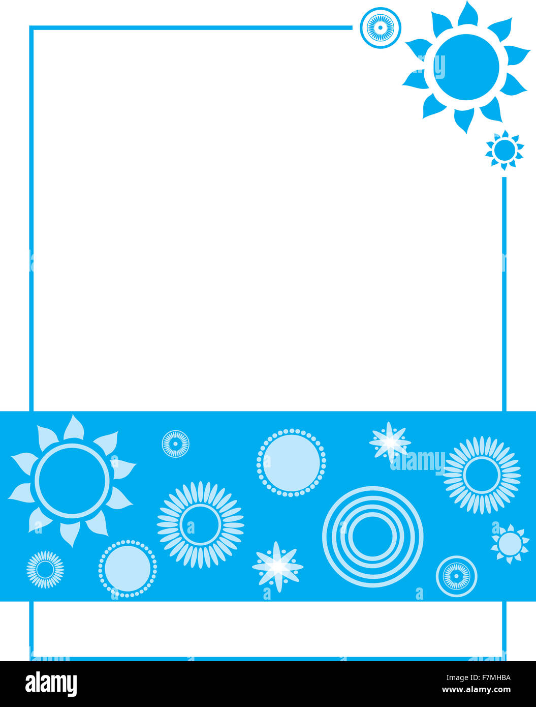 Blue Flower Page Border