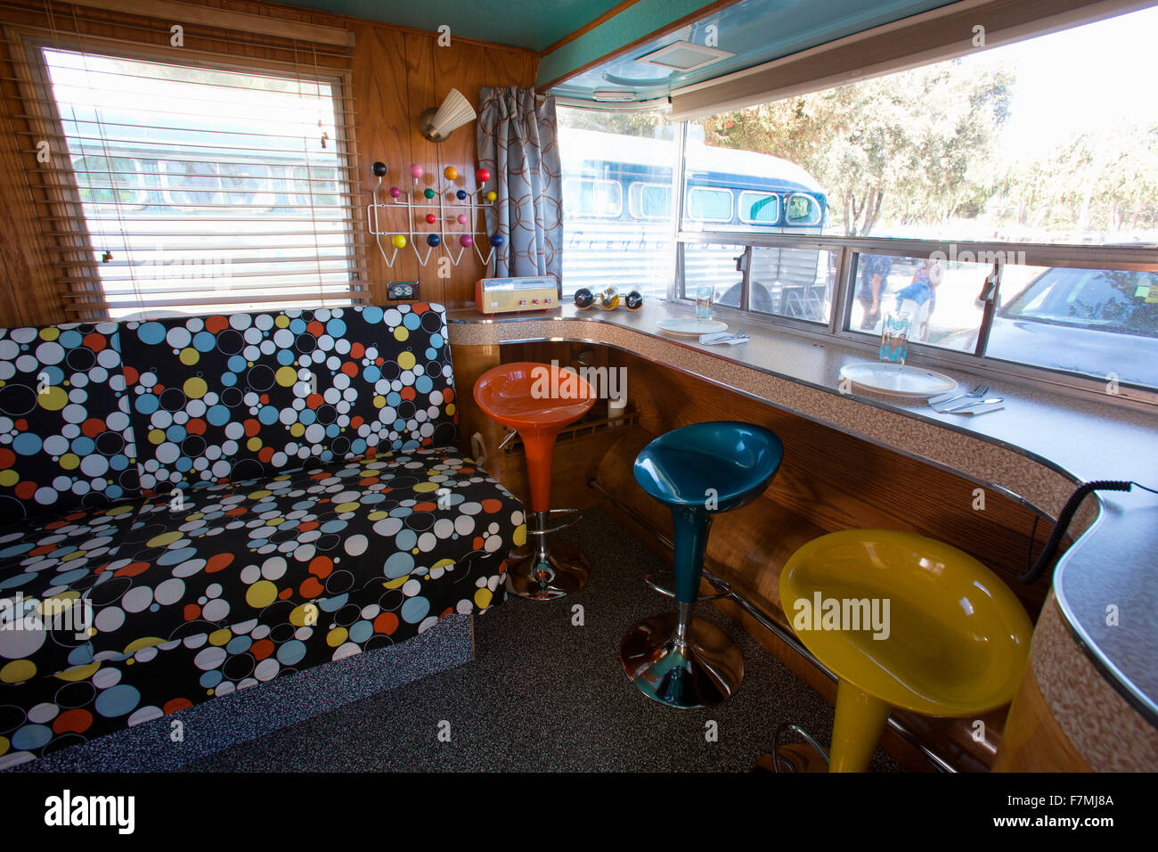 Interior view of 1950's style modern bar in Trailer, at Vintage ...
