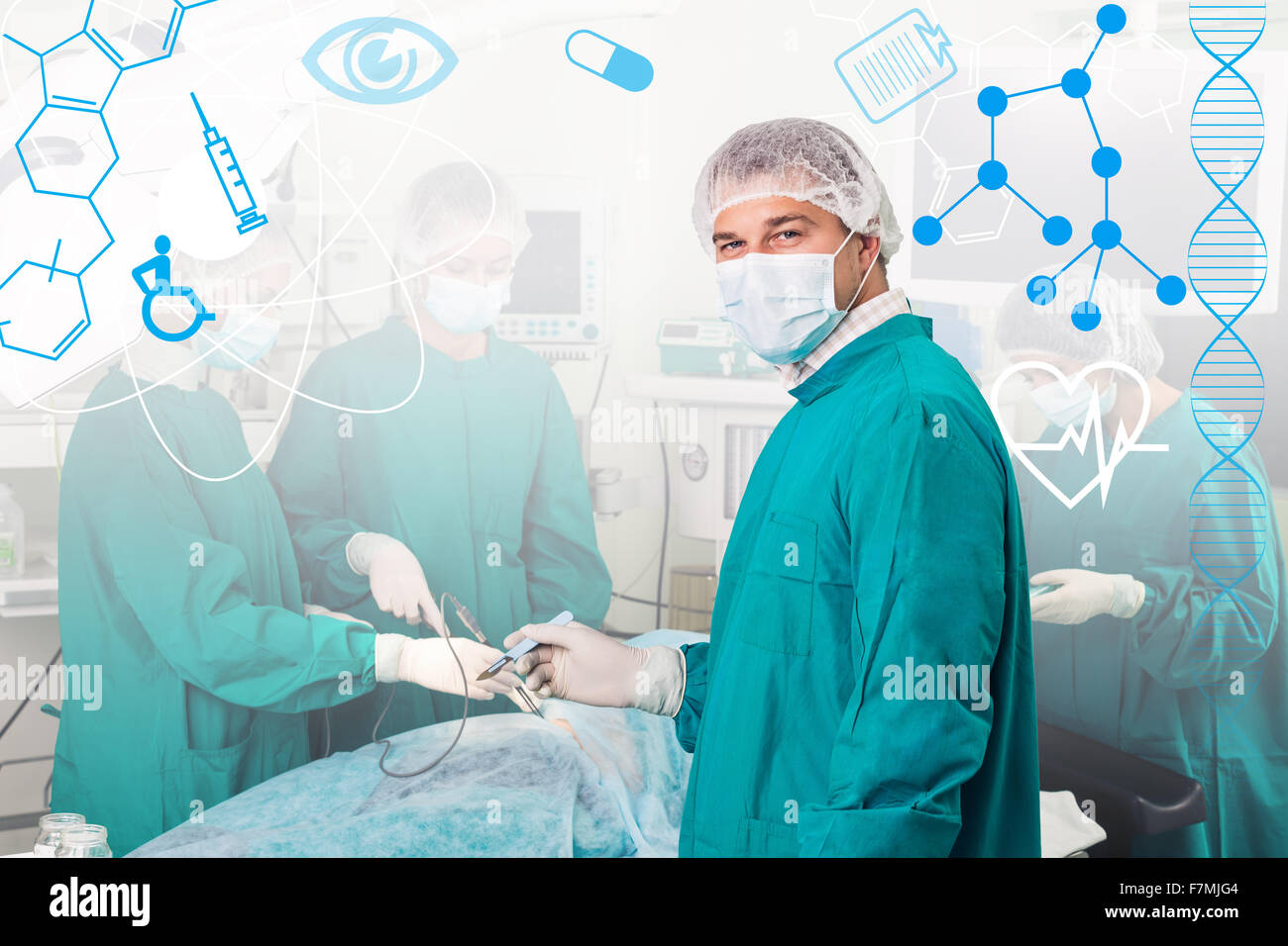 Team of surgeon in uniform perform operation on a patient Stock Photo ...