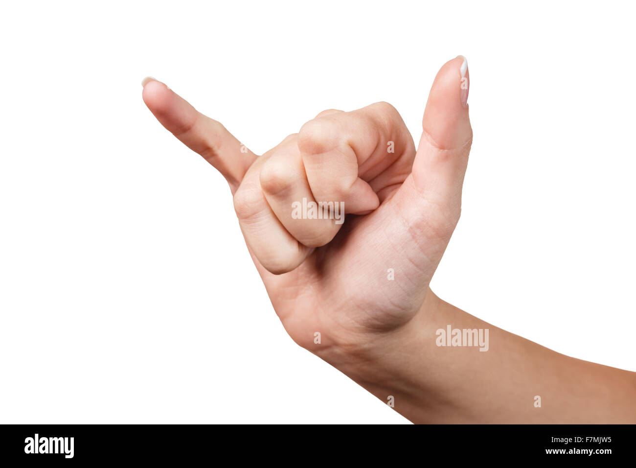 Hand signal. Two fingers. Isolated on white Stock Photo - Alamy