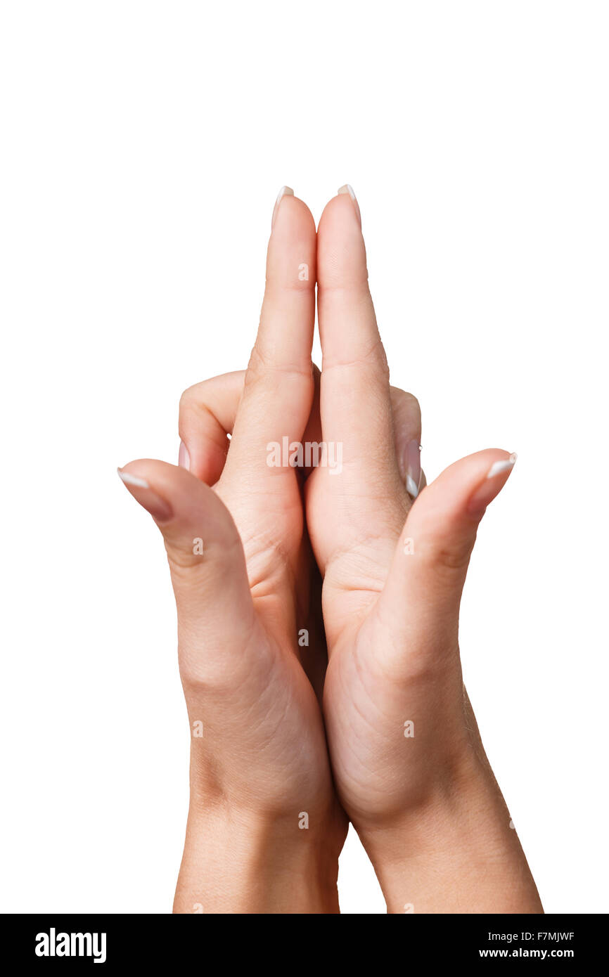 Hand signal. Two hands Stock Photo - Alamy