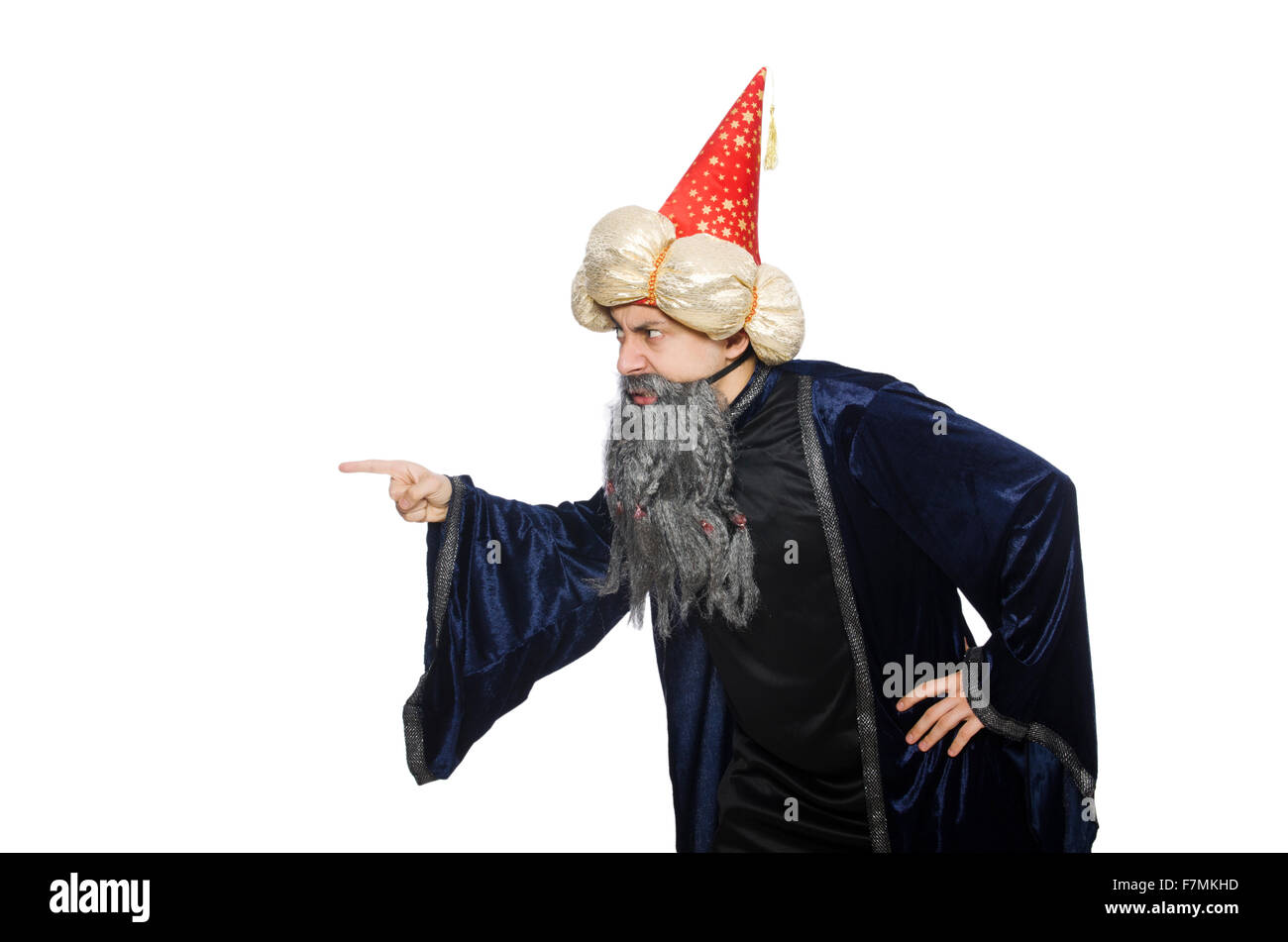 Funny wise wizard isolated on the white Stock Photo - Alamy