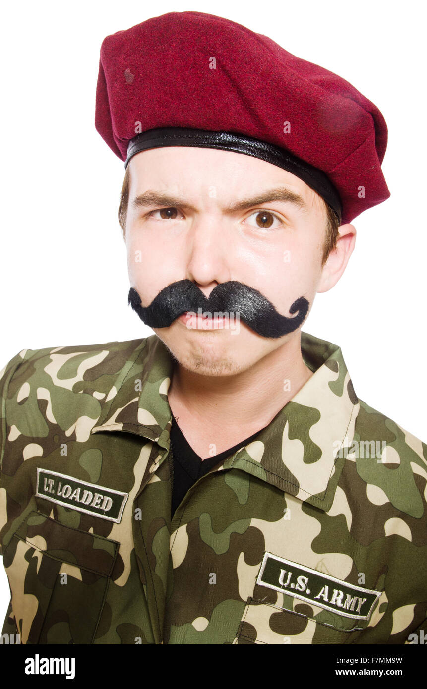 Funny soldier in military concept Stock Photo - Alamy
