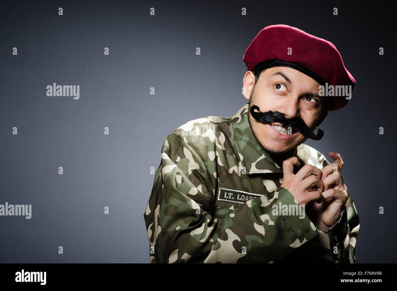 Funny soldier in military concept Stock Photo - Alamy