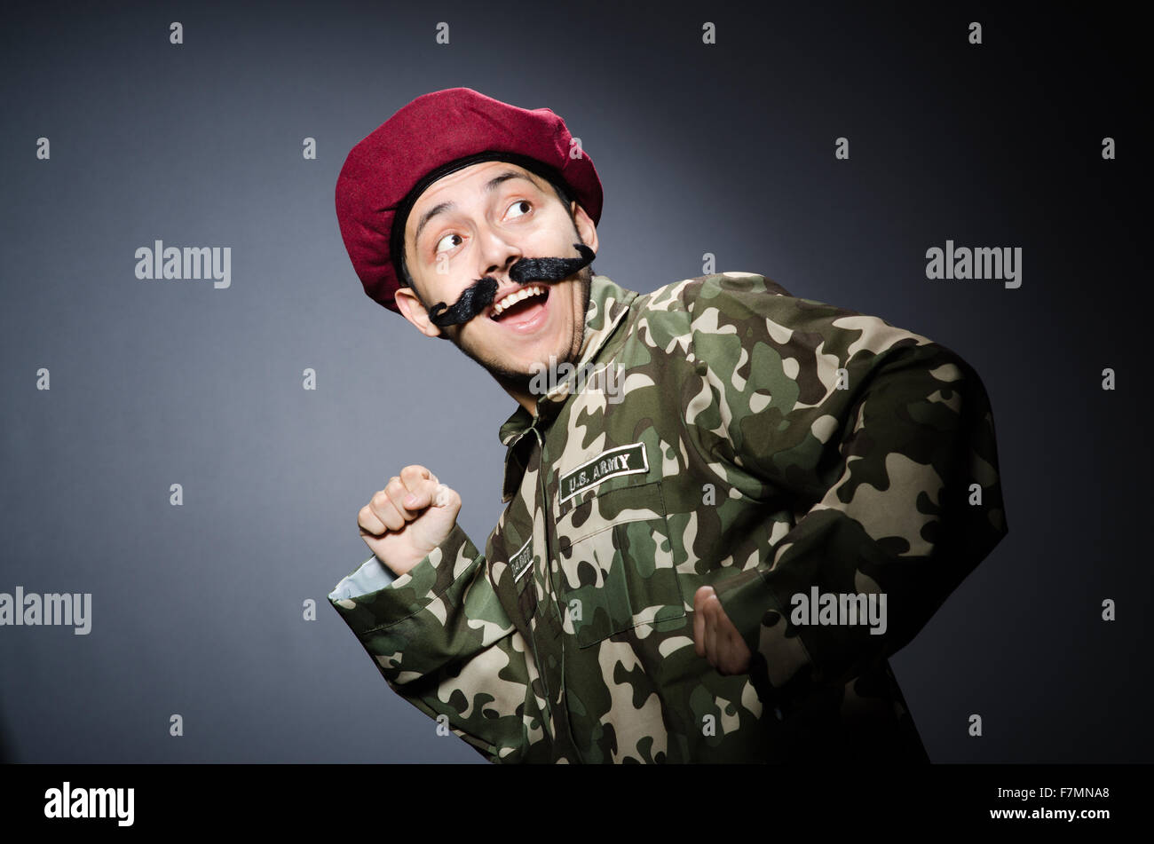 Funny soldier in military concept Stock Photo - Alamy