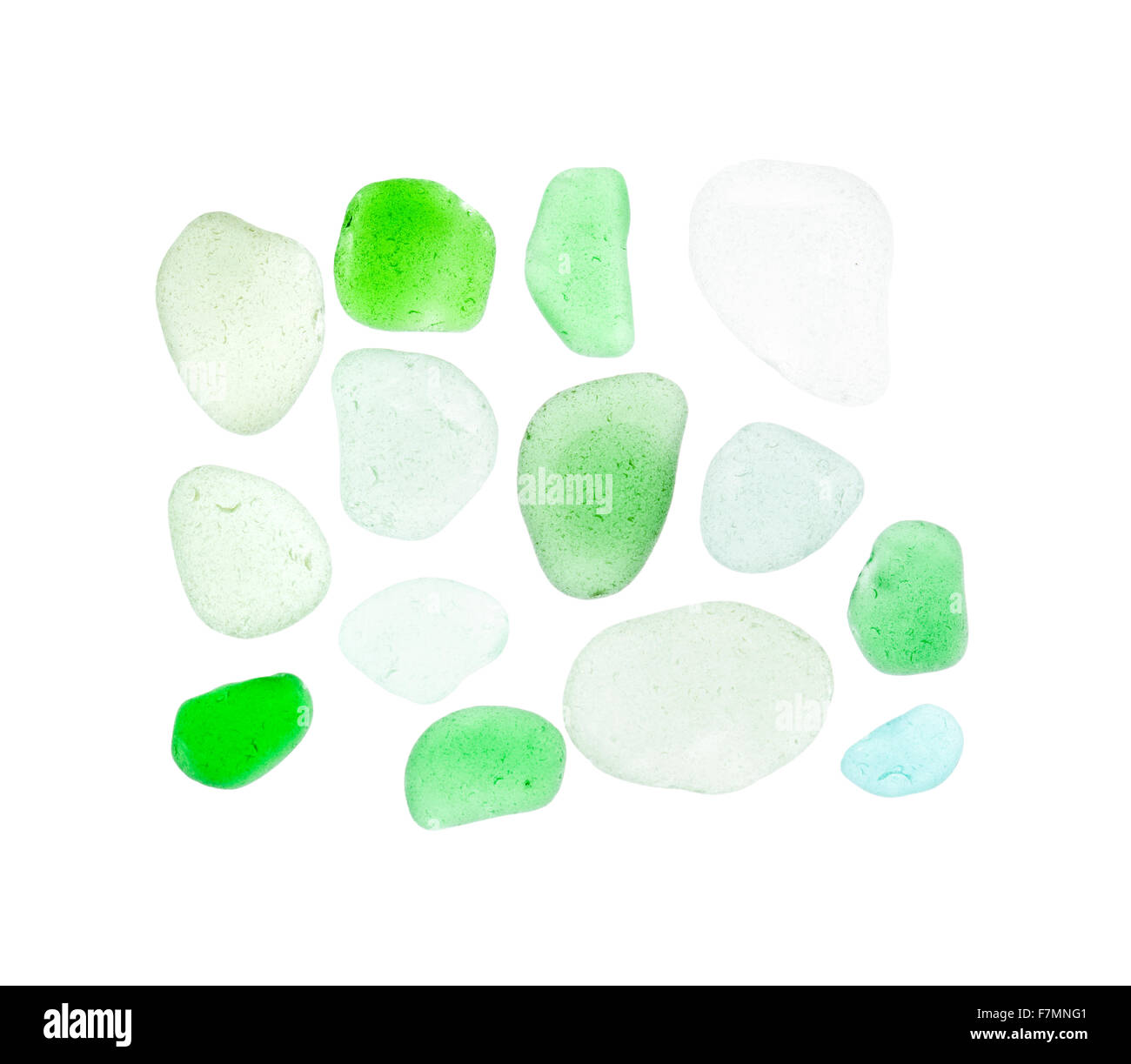 sea glass pieces, backlit, isolated on whie background Stock Photo - Alamy
