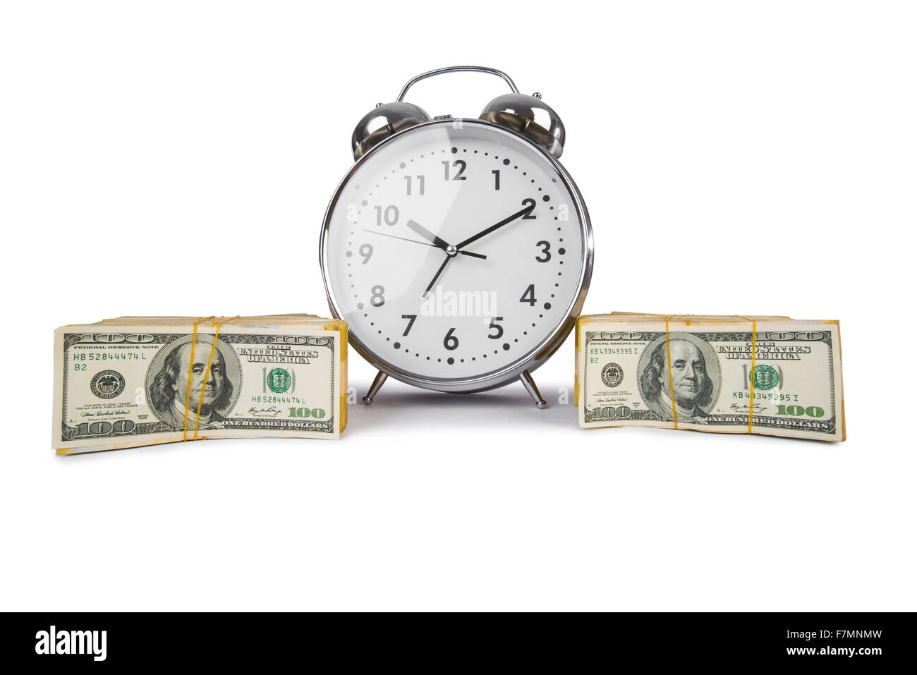 Time is money concept with clock and dollars Stock Photo - Alamy