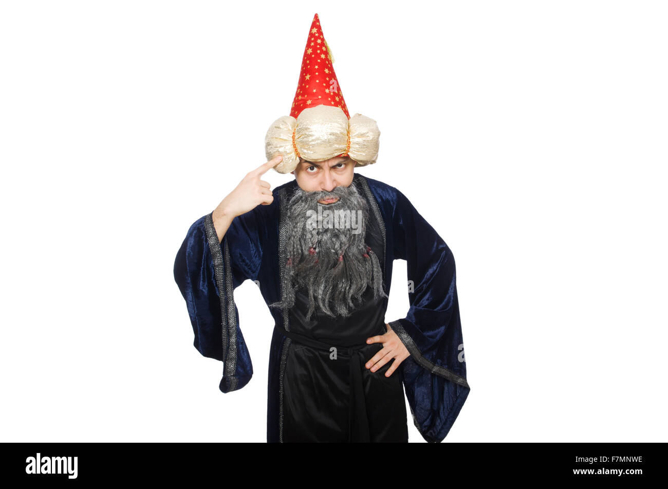 Funny wise wizard isolated on the white Stock Photo - Alamy