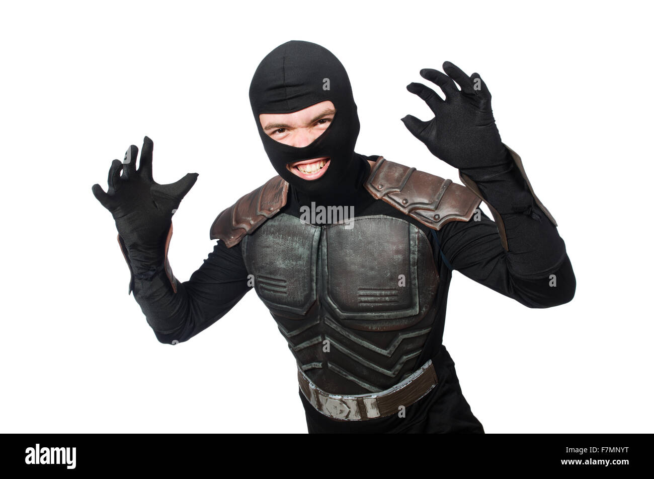 Funny ninja isolated on the white background Stock Photo - Alamy